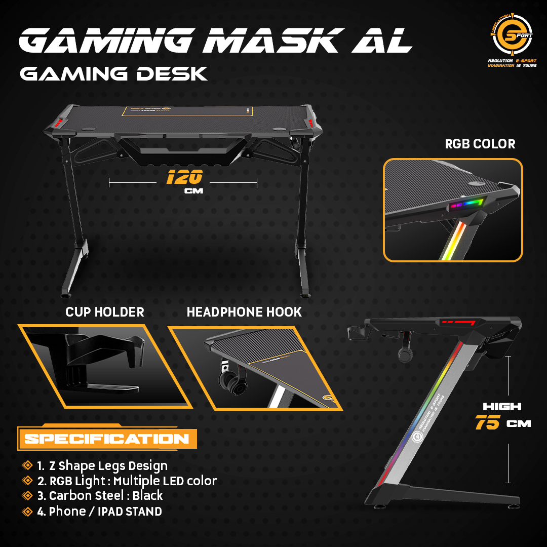 Neolution E-Sport Gaming Desk Mask AL RGB (รับประกัน 1 ปี) - Neolution E-Sport